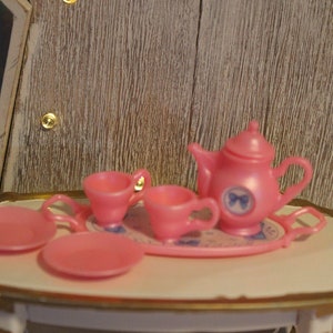 Barbie Tea Set Newly Deboxed Two Teacups, Two Dessert Plates, Teapot ...