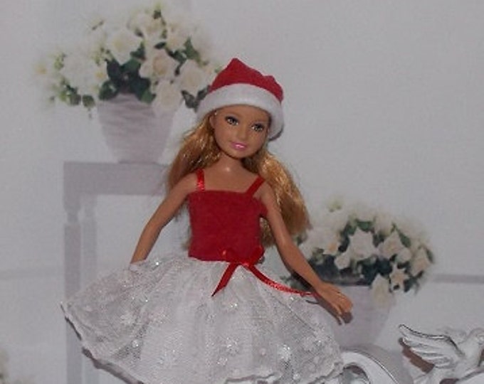 Santa's Little Helper Red Christmas Dress & Santa Hat Fits - Etsy