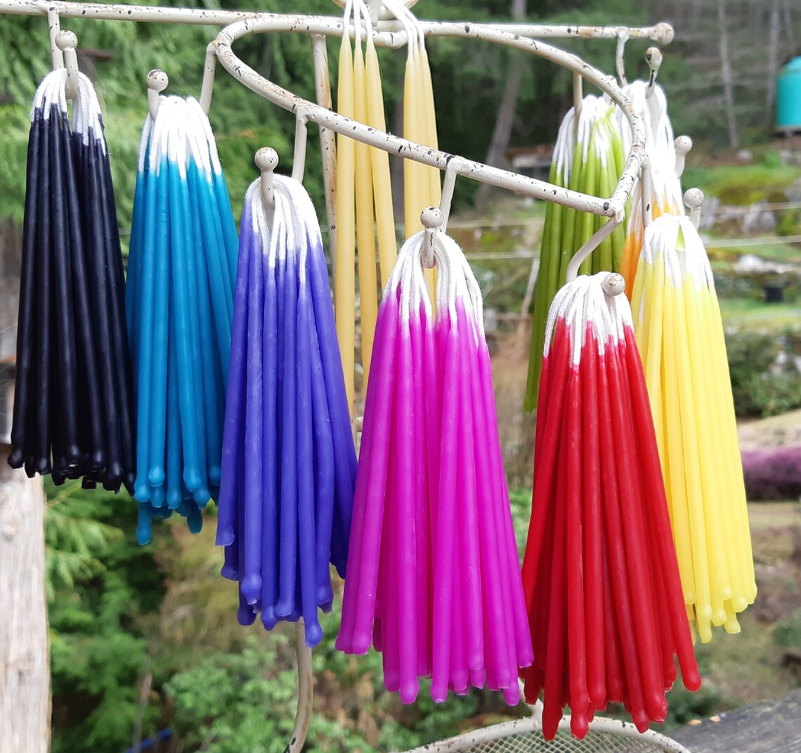 Birthday Candles Colored Beeswax Candles 60 Mixed Rainbow - Etsy Canada