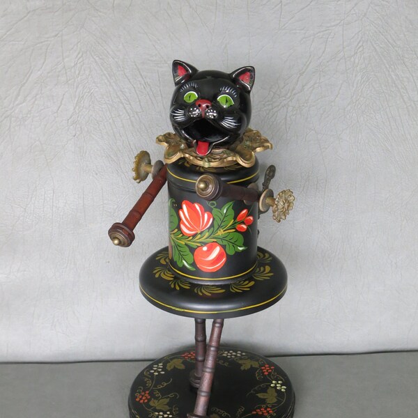 Tole Painted Black Cat - Etsy