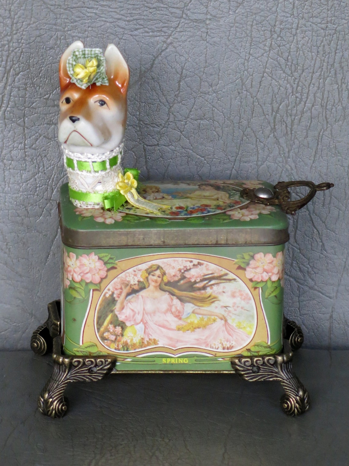 Assemblage Dog. One of a Kind Named, "fleur." Terrier Dog Head, Art ...