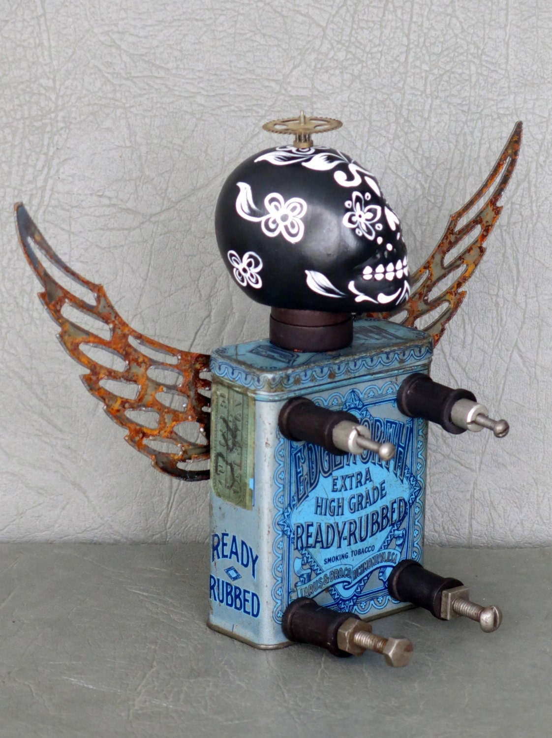 Steampunk Day of the Dead Assemblage, "angel of Mercy." Sugar Skull ...
