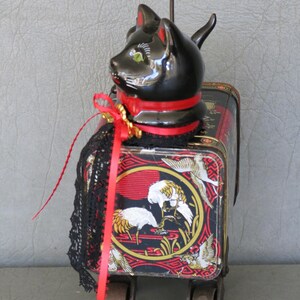 Assemblage Black Cat Mother and Kitten Sculpture, Kichi & Atsuko ...