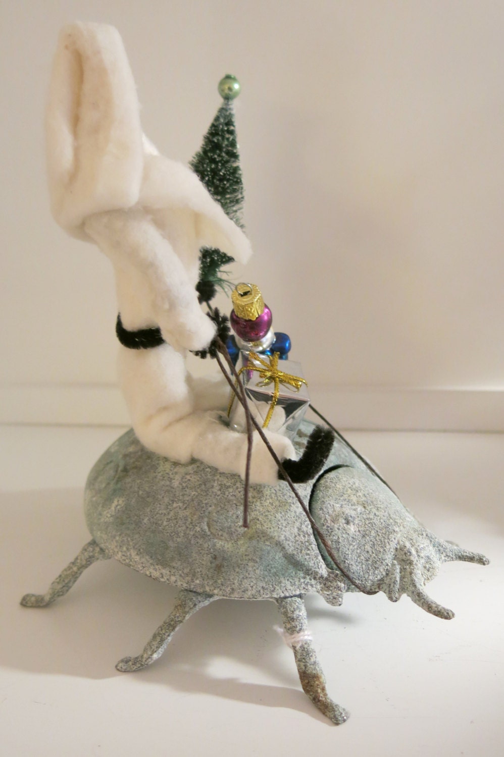 Cotton Batting Santa. Ooak. Whimsical Santa Doll Coming to Deliver His ...