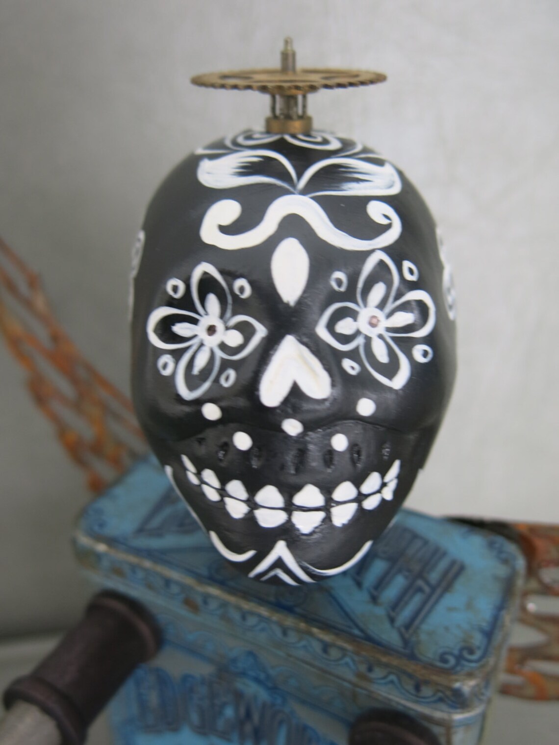Steampunk Day of the Dead Assemblage, "angel of Mercy." Sugar Skull ...