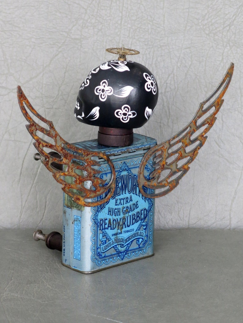 Steampunk Day of the Dead Assemblage, "angel of Mercy." Sugar Skull ...