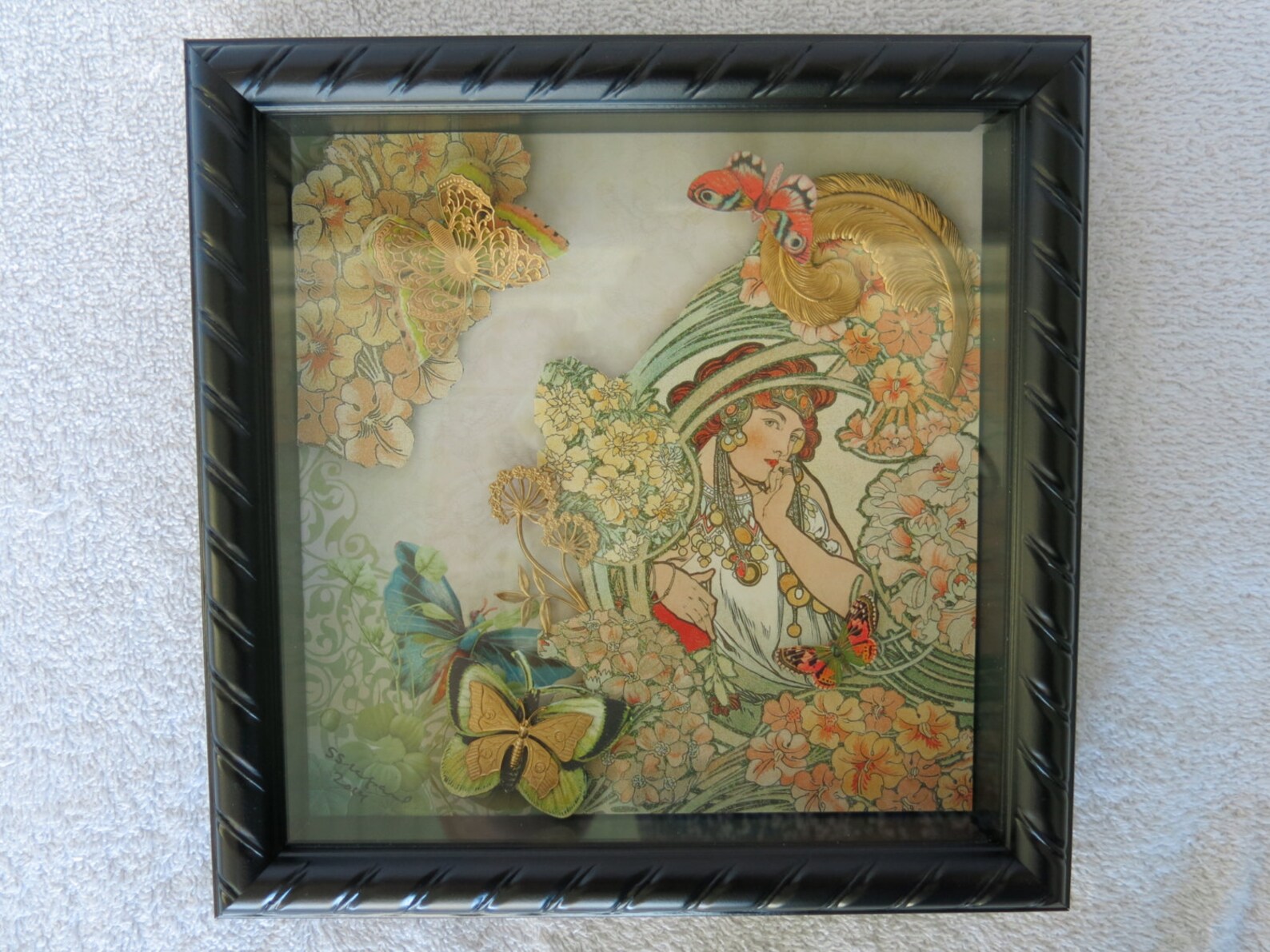 Mucha Shadow Box. 3D Paper and Brass Collage Based on Art Nouveau ...