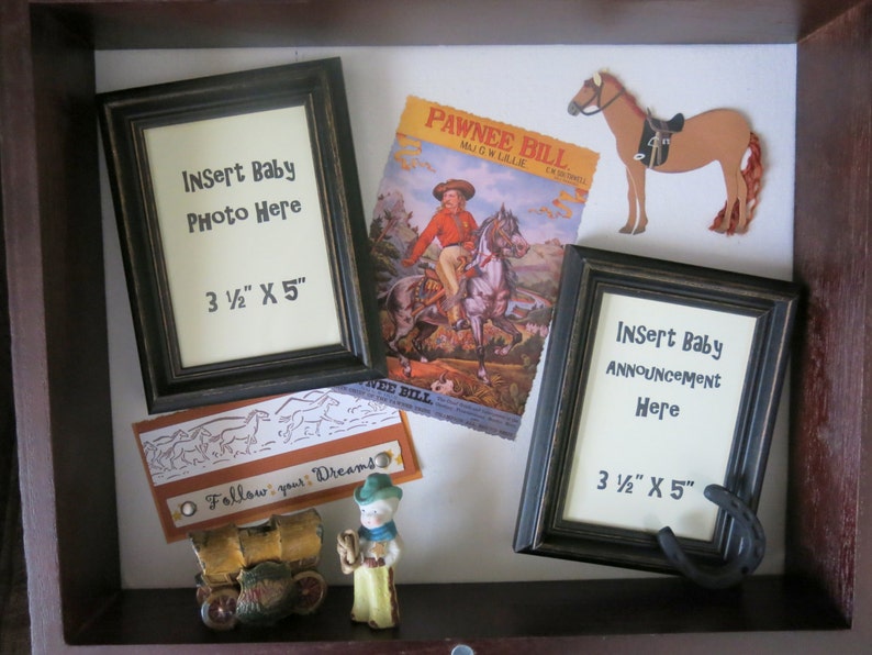 Cowboy Baby Shadow Box. Keepsake Box for Baby's Photo and Announcement ...