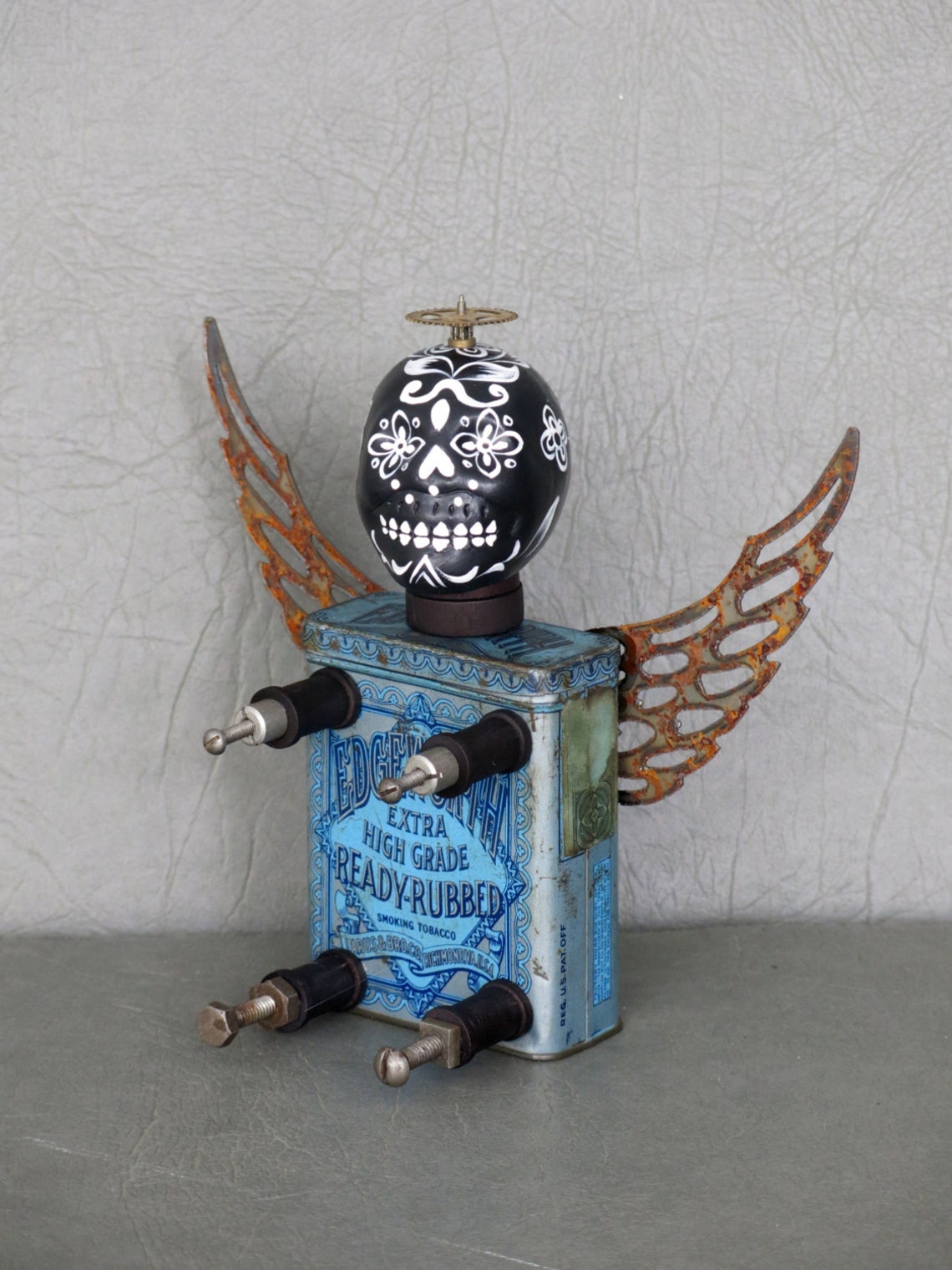 Steampunk Day of the Dead Assemblage, "angel of Mercy." Sugar Skull ...