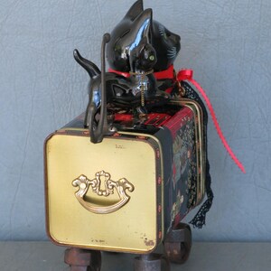 Assemblage Black Cat Mother and Kitten Sculpture, Kichi & Atsuko ...