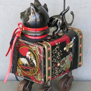 Assemblage Black Cat Mother and Kitten Sculpture, Kichi & Atsuko ...