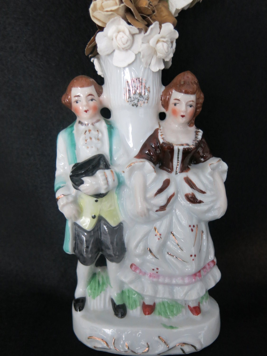 Wedding Cake Topper. Vintage Porcelain Bride and Groom in French ...