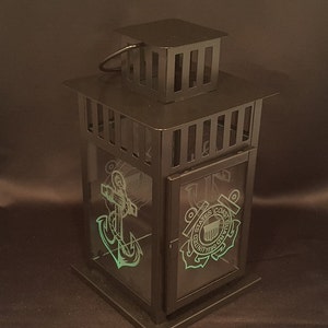 Custom Etched Lantern ~ US Coast Guard ~ Chief~ Anchor! Anniversary ...