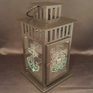 Custom Etched Lantern ~ US Coast Guard ~ Chief~ Anchor! Anniversary ...