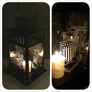 Custom Etched Lantern ~ US Coast Guard ~ Chief~ Anchor! Anniversary ...