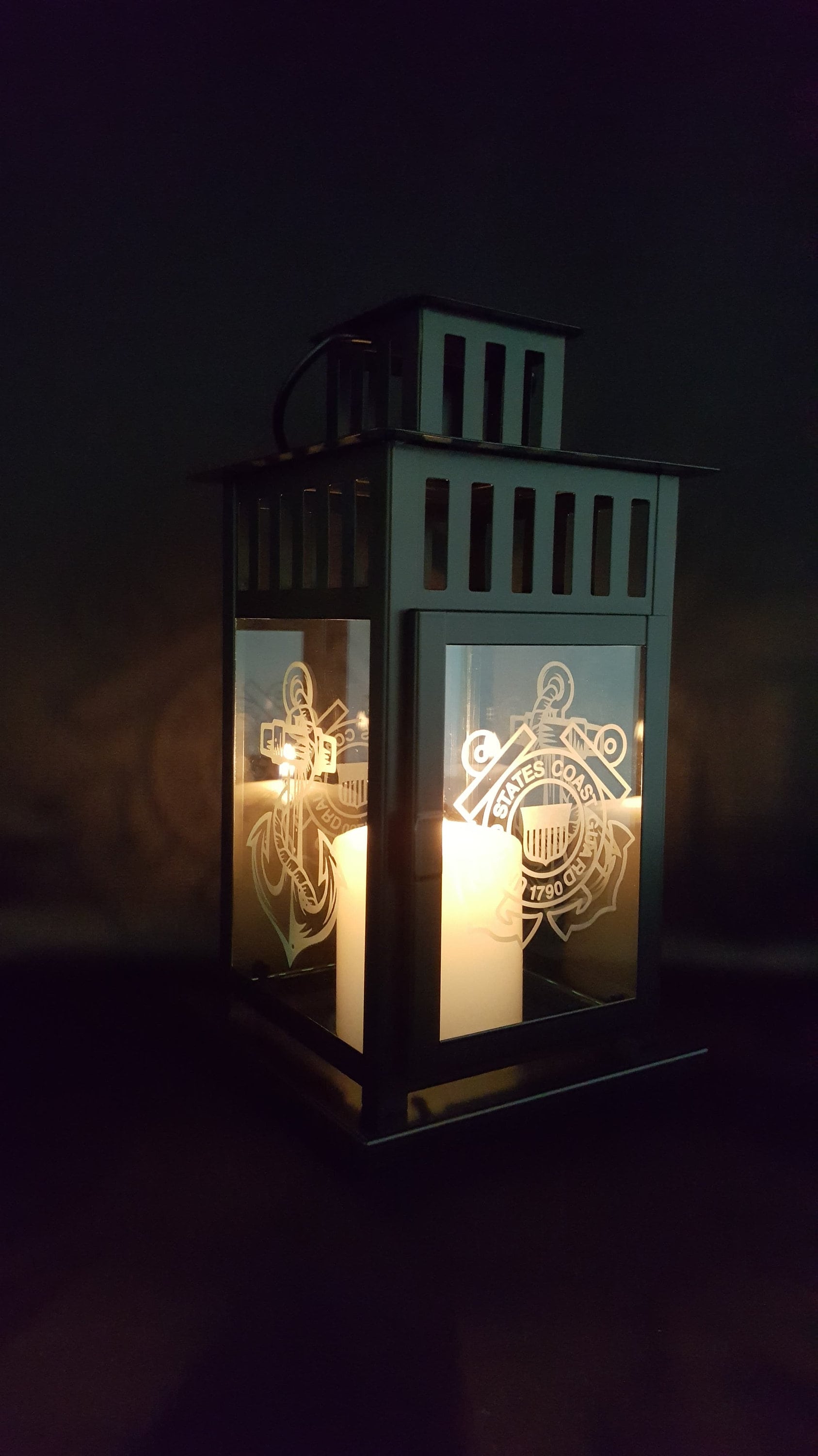 Custom Etched Lantern ~ US Coast Guard ~ Chief~ Anchor! Anniversary ...