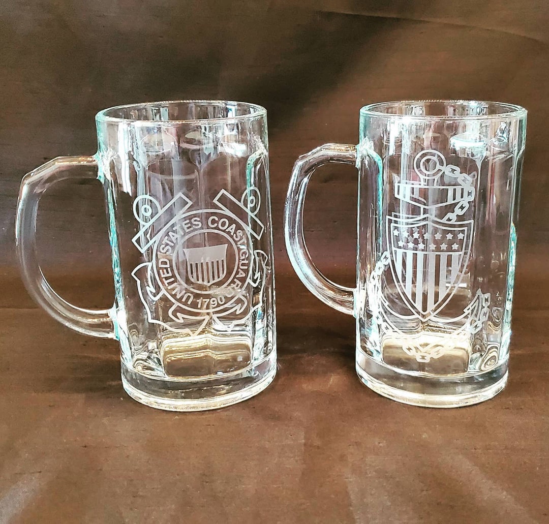 US Coast Guard Pint Sized Beer Mugs, Christmas, Wedding, Groomsman ...