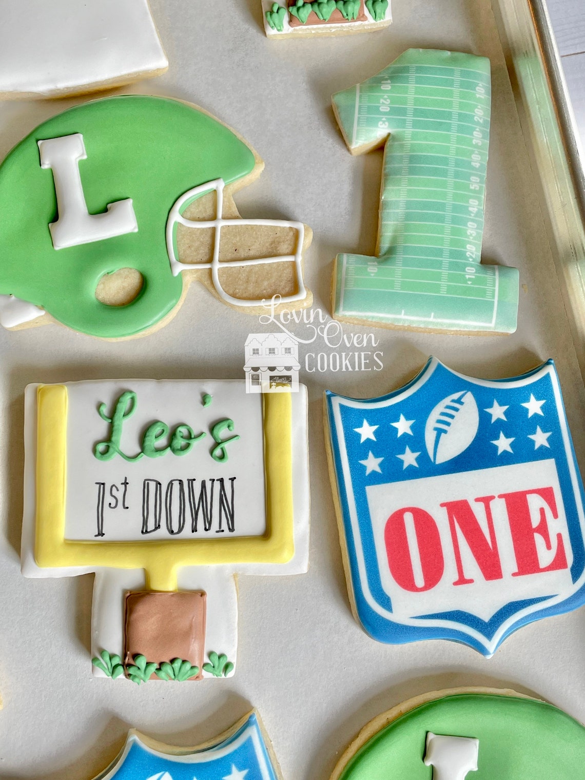 Football Themed Decorated Sugar Cookies Birthday Party 1 - Etsy