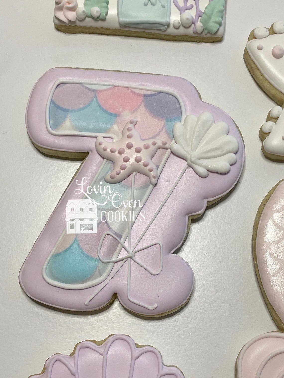 Mermaid Tail, Under the Sea Theme Decorated Sugar Cookies, 1 Dozen ...