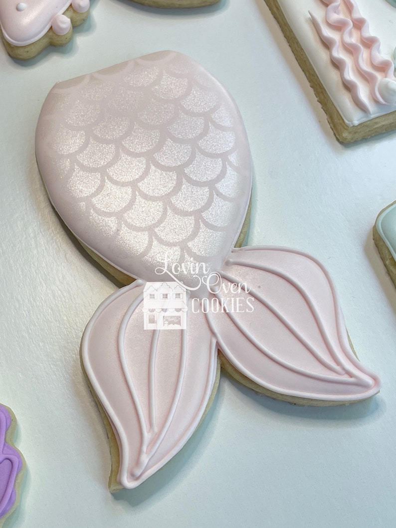 Mermaid Tail, Under the Sea Theme Decorated Sugar Cookies, 1 Dozen ...