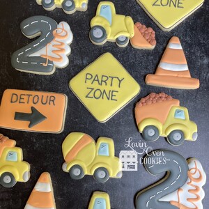 Construction Decorated Sugar Cookies, 1 Dozen Cookies, Birthday Party ...