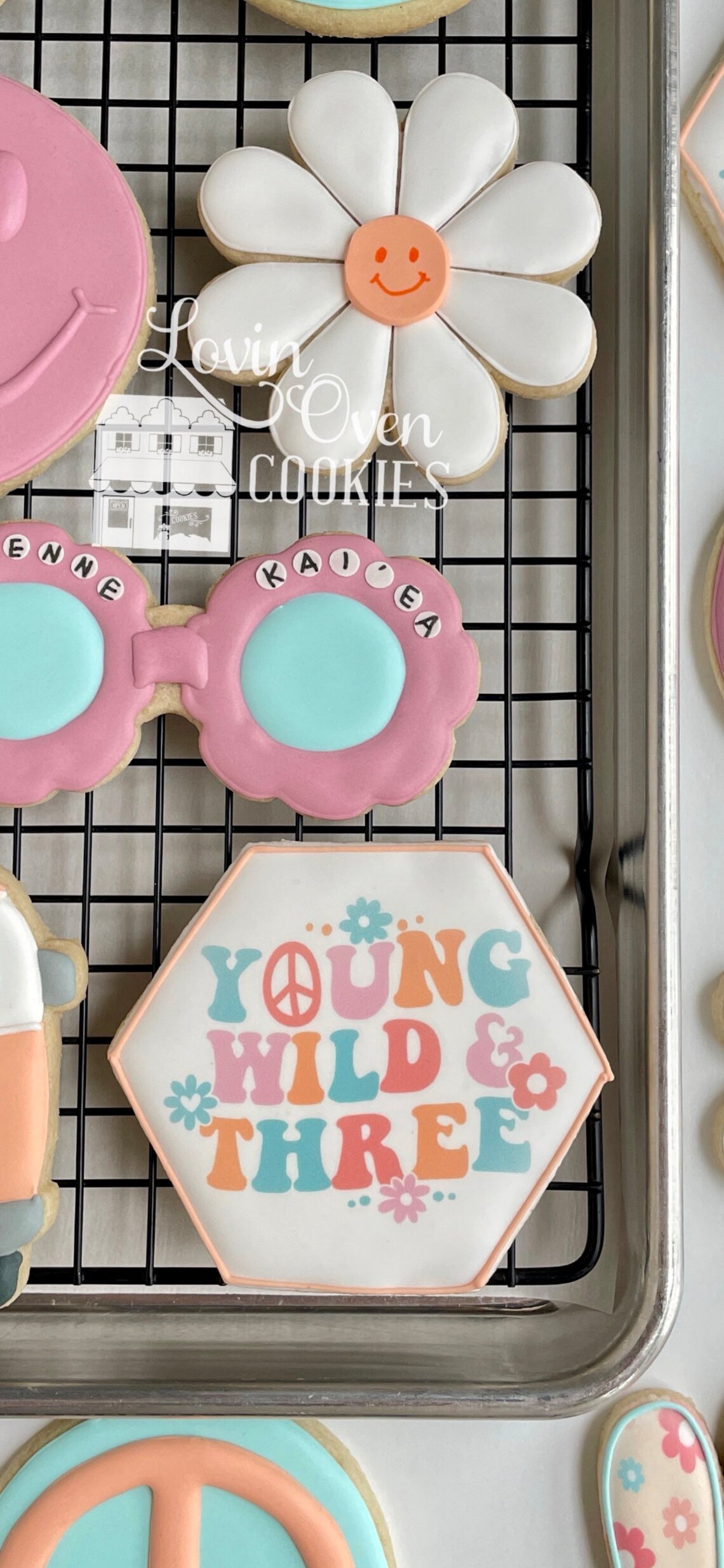 Young Wild and Three Groovy Decorated Sugar Cookies, 1 Dozen Cookies ...