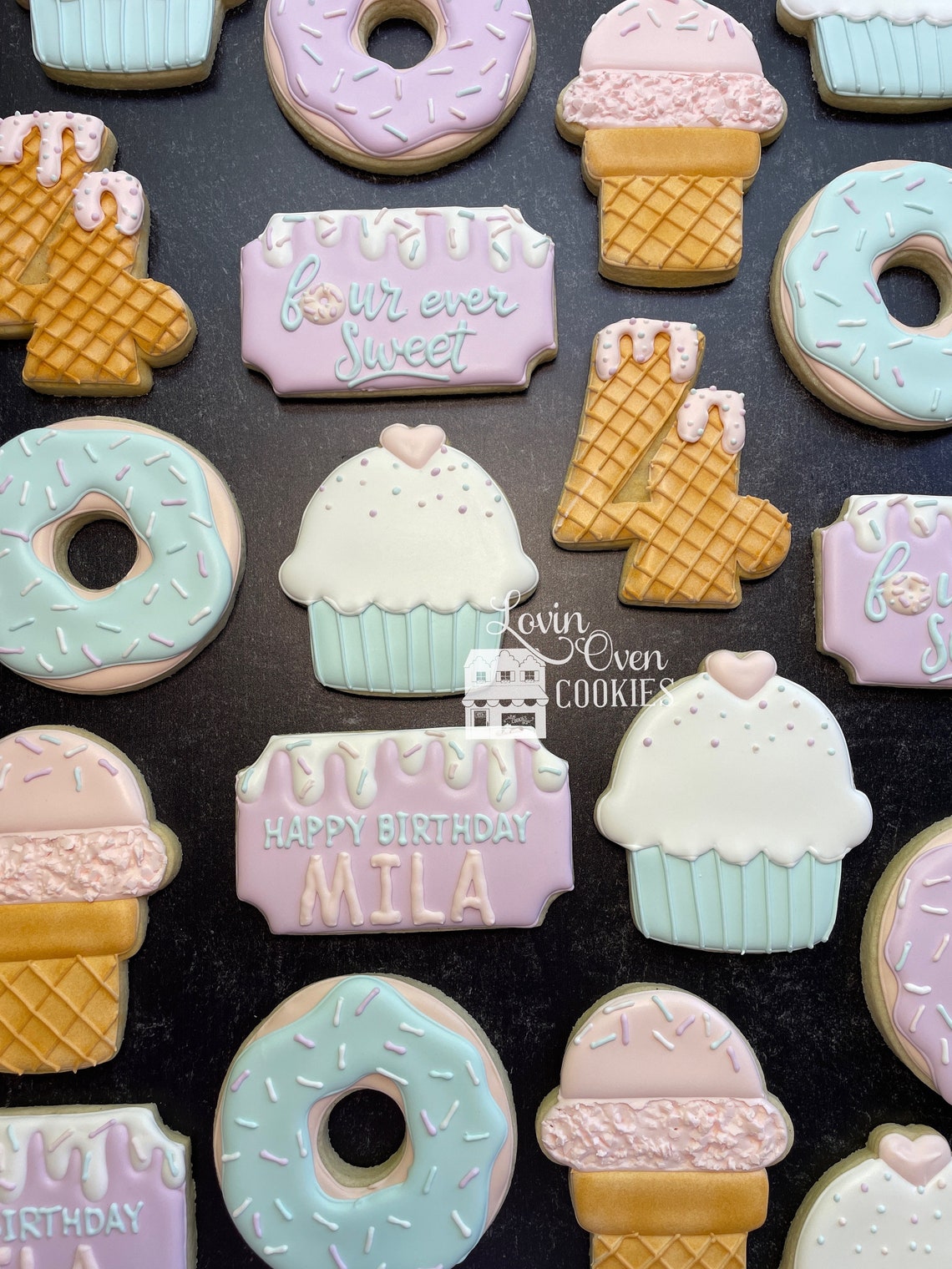 Two Sweet Decorated Sugar Cookies One Dozen Birthday Party - Etsy