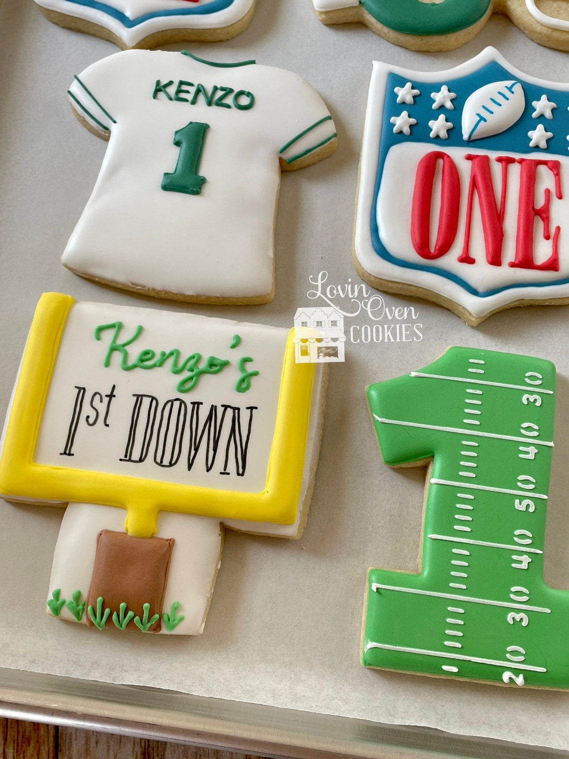 Football Themed Decorated Sugar Cookies Birthday Party 1 - Etsy