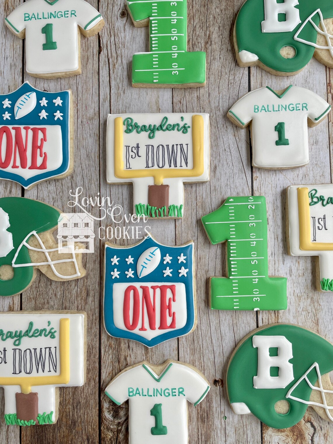 Football Themed Decorated Sugar Cookies Birthday Party 1 - Etsy