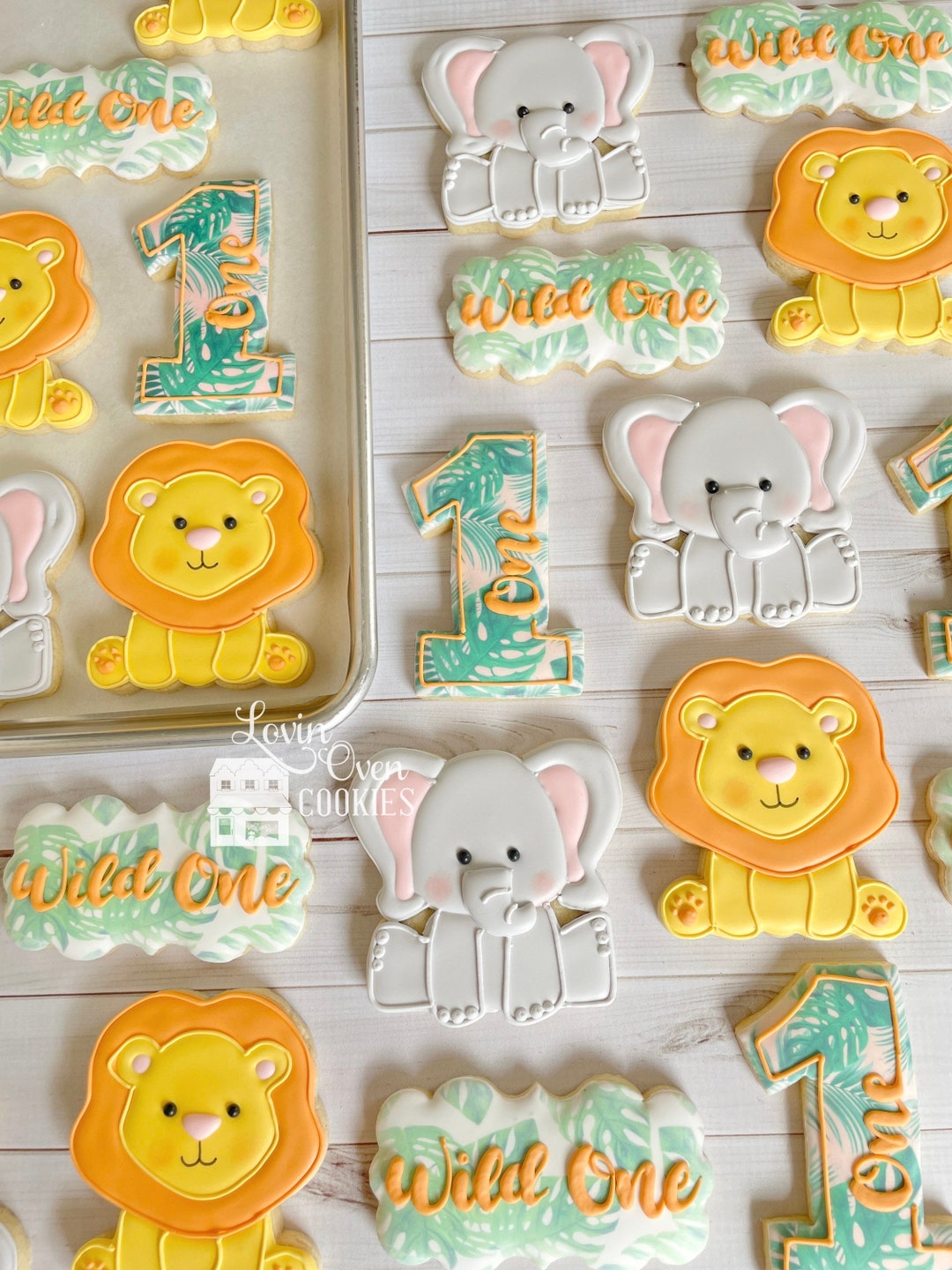 Wild One Safari Jungle Theme Decorated Sugar Cookies, 1 Dozen Cookies ...