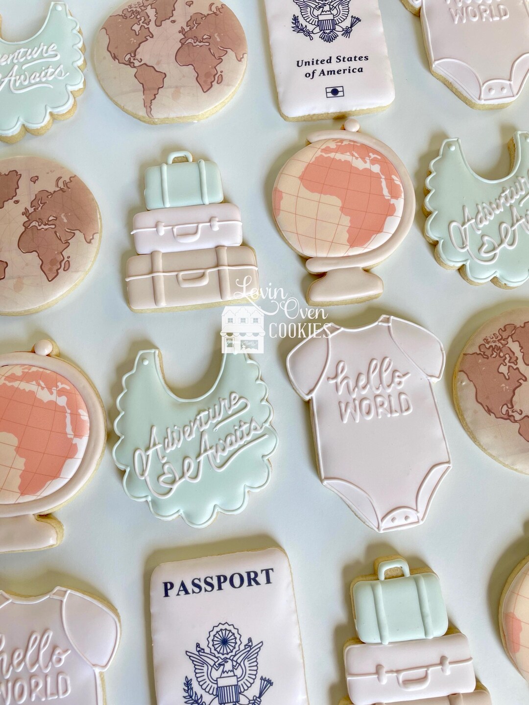 Adventure Awaits Theme Decorated Sugar Cookies 1 Dozen Cookies Baby ...