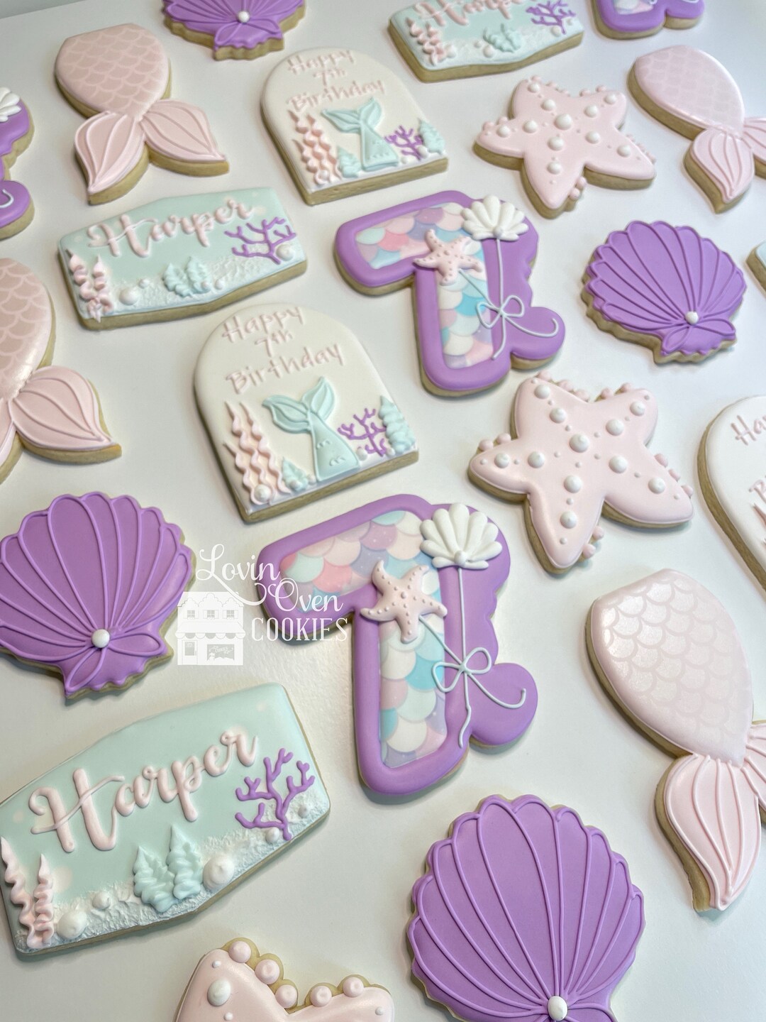 Mermaid Tail, Under the Sea Theme Decorated Sugar Cookies, 1 Dozen ...