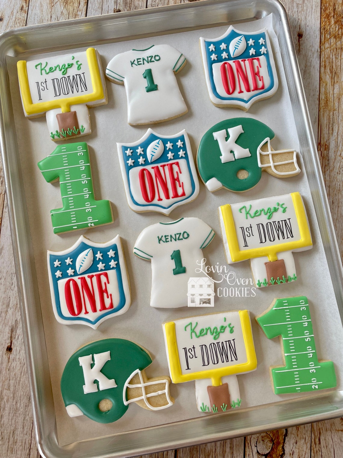 Football Themed Decorated Sugar Cookies Birthday Party 1 - Etsy