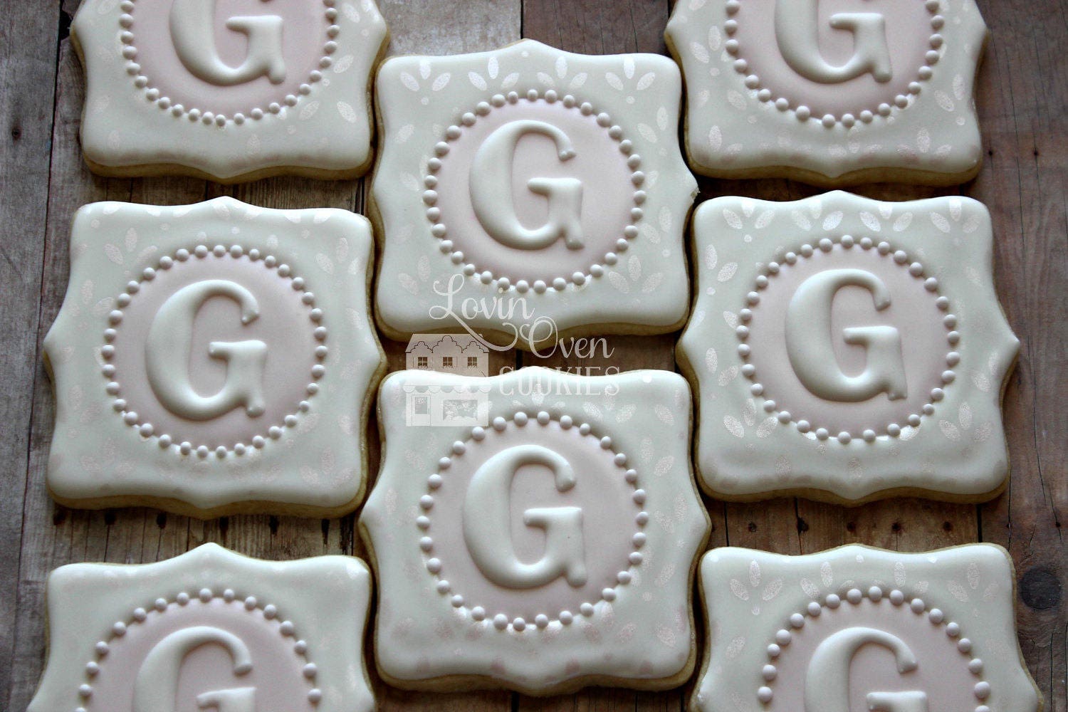 Elegant Monogram Decorated Sugar Cookies 1 Dozen | Etsy