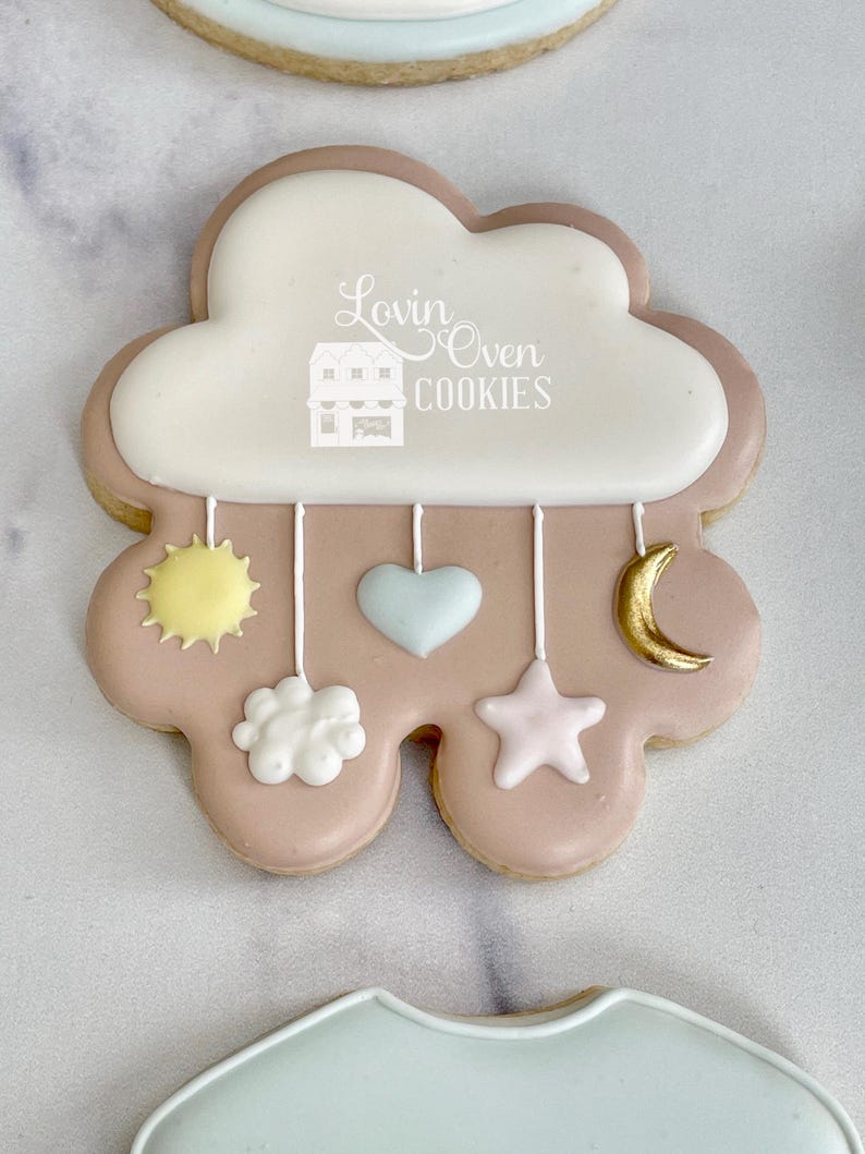 Over the Moon Theme Decorated Sugar Cookies, 1 Dozen Cookies, Baby ...