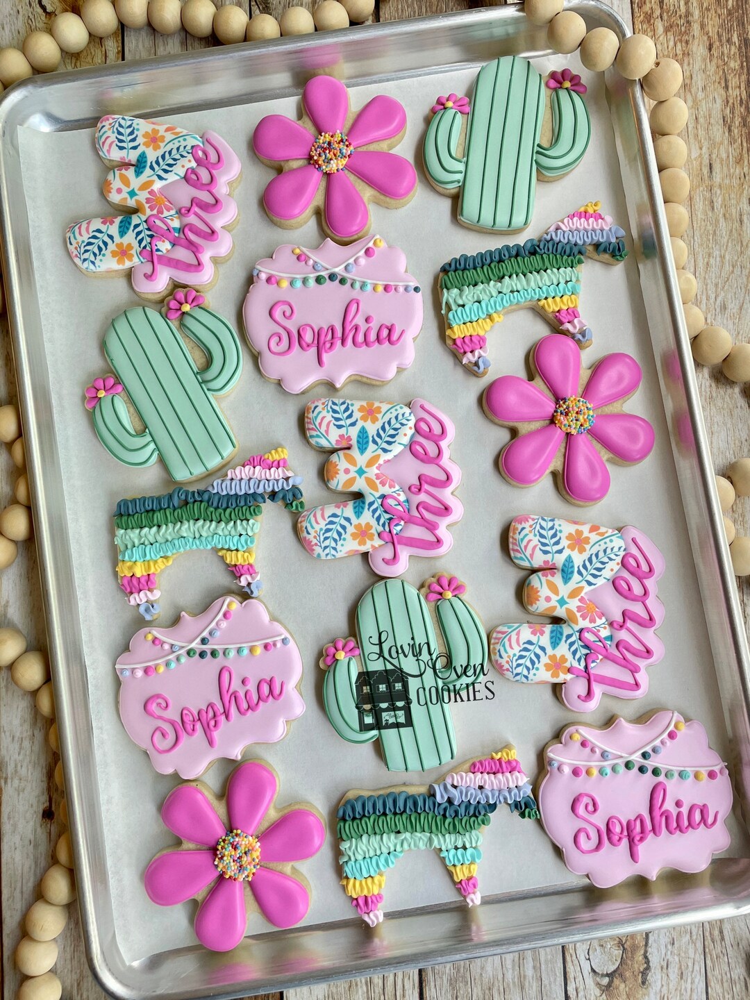 Fiesta Birthday Decorated Sugar Cookies, 1 Dozen Cookies, Birthday ...