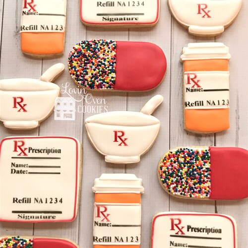 Pharmacy Decorated Sugar Cookies 1 Dozen Pharmacist / - Etsy