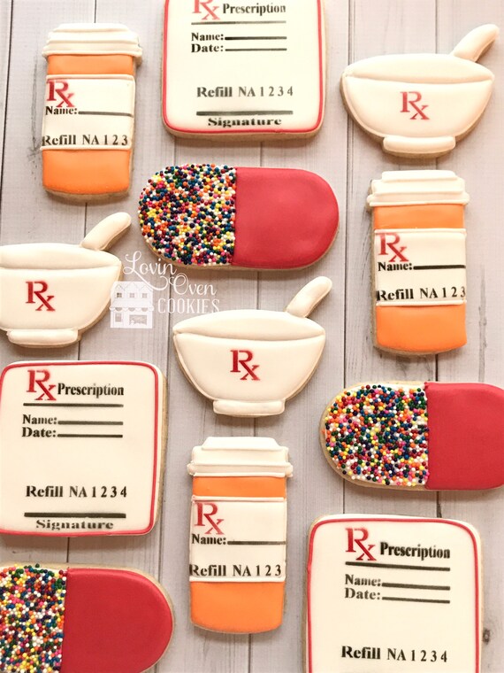 Pharmacy Decorated Sugar Cookies 1 Dozen Pharmacist / | Etsy
