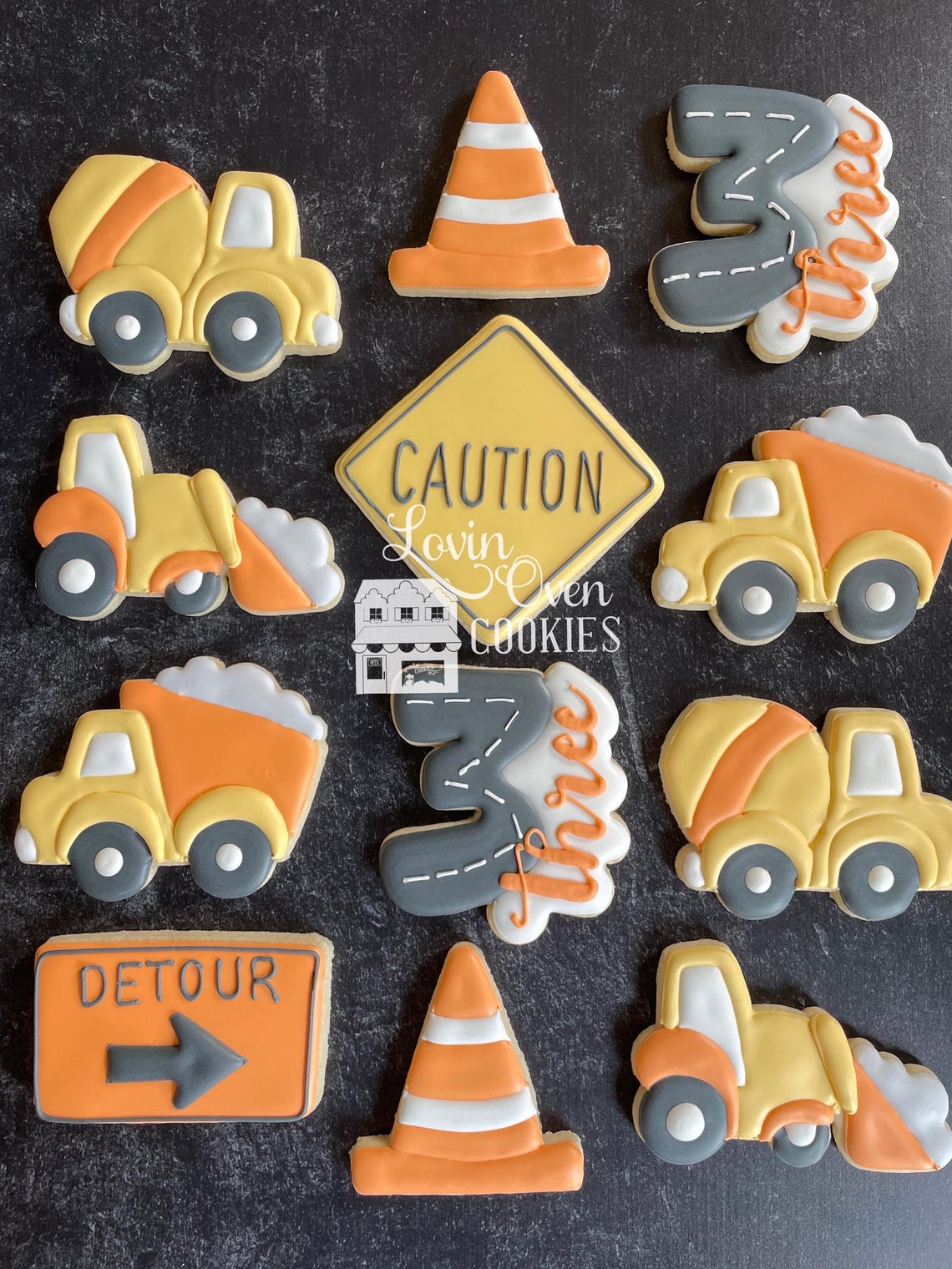 Construction Decorated Sugar Cookies, 1 Dozen Cookies, Birthday Party ...