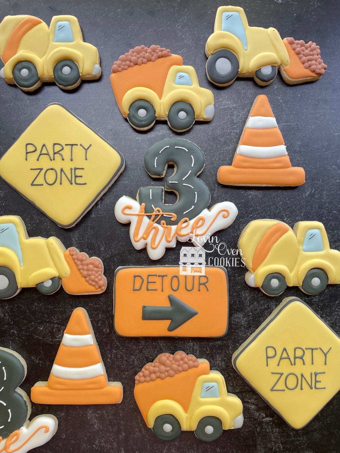 Construction Decorated Sugar Cookies, 1 Dozen Cookies, Birthday Party ...