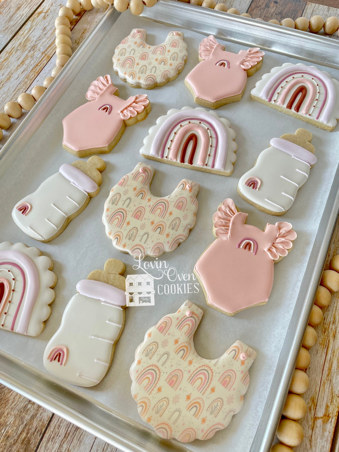 Boho Baby Shower Decorated Sugar Cookies, 1 Dozen Cookies, Shower Favor ...
