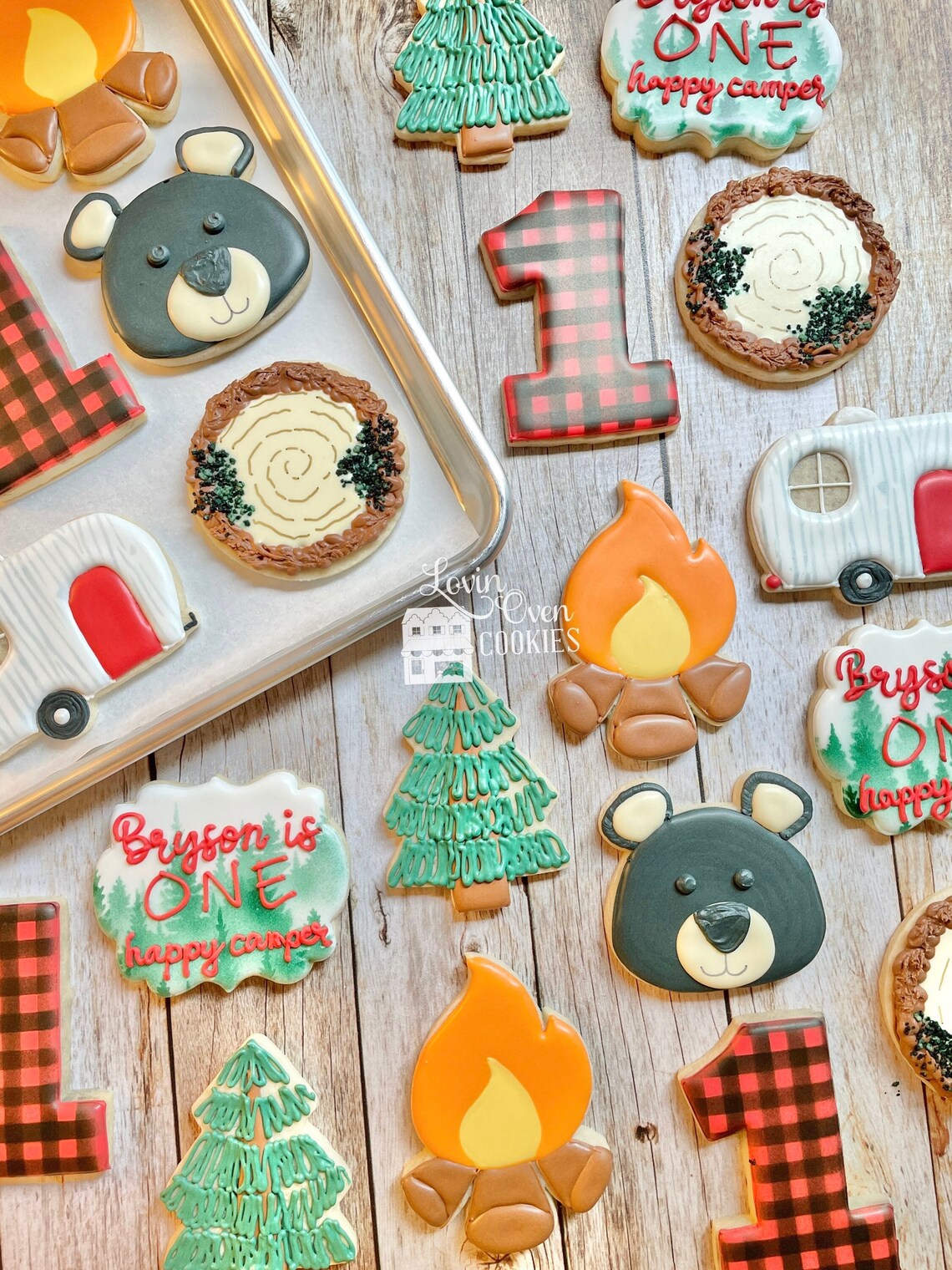 One Happy Camper Theme Decorated Sugar Cookie 1 Dozen | Etsy