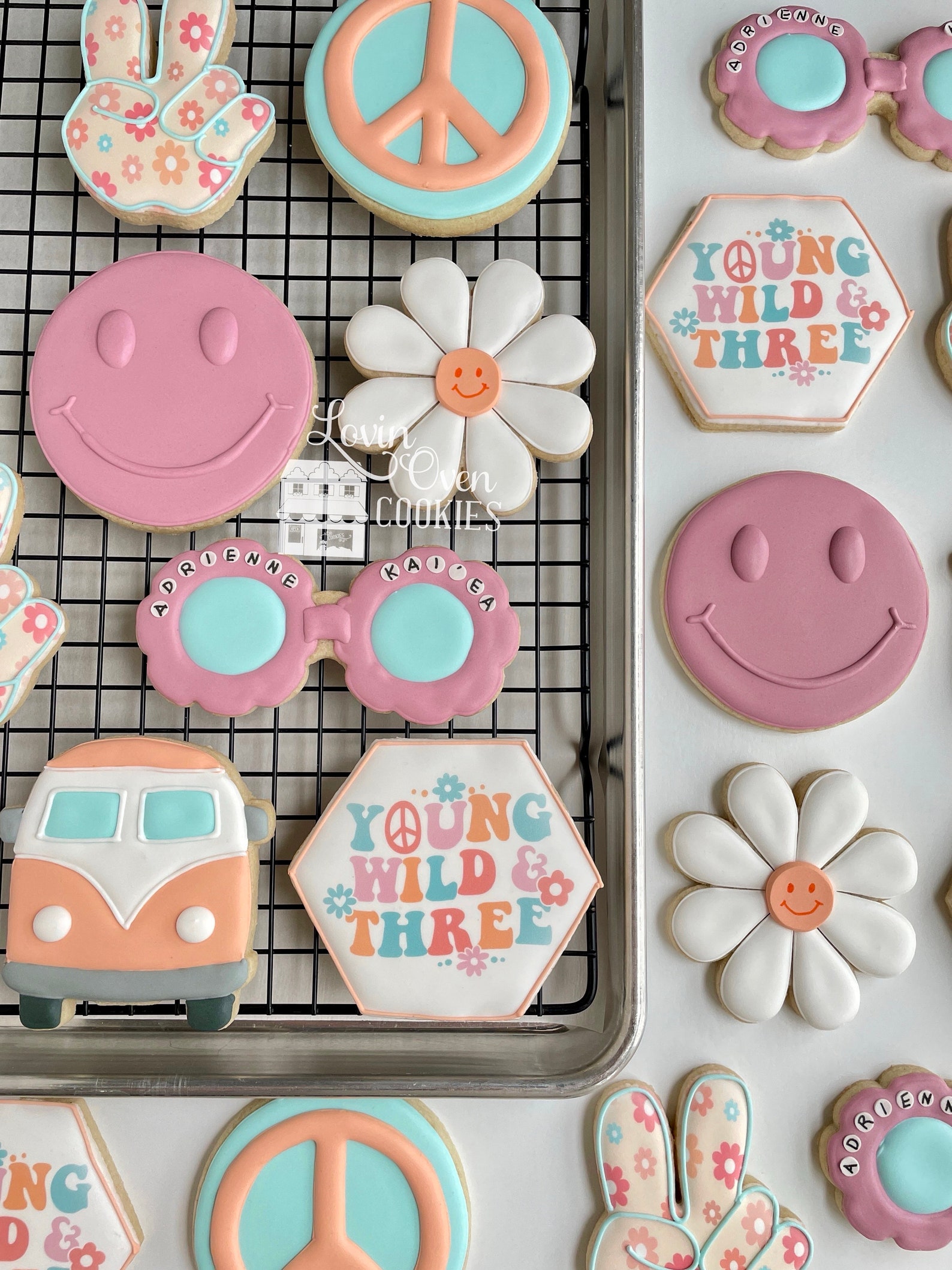 Young Wild and Three Groovy Decorated Sugar Cookies, 1 Dozen Cookies ...