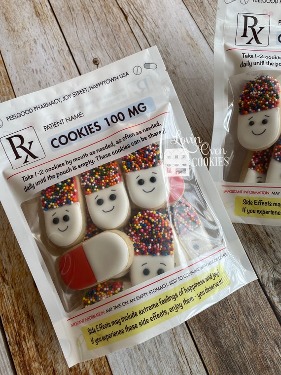 Happy Pill Decorated Sugar Cookies 1 Dozen Mini Pharmacist - Etsy