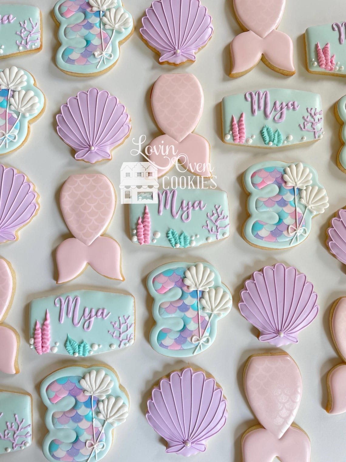 Mermaid Tail, Under the Sea Theme Decorated Sugar Cookies, 1 Dozen ...