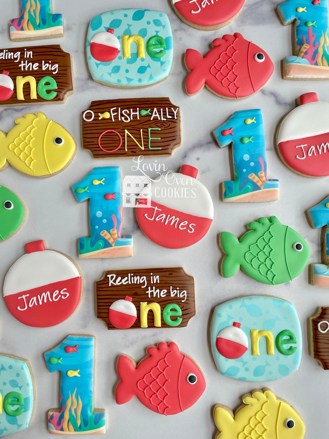 O Fish Ally One Decorated Sugar Cookies, 1 Dozen Cookies, Birthday ...