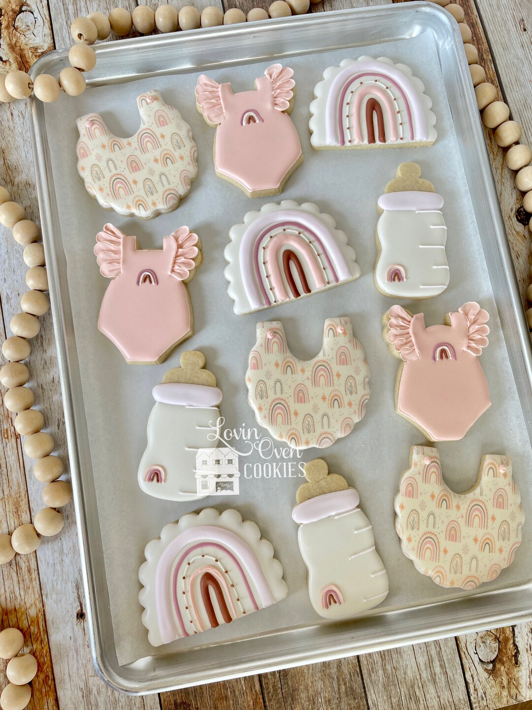 Boho Baby Shower Decorated Sugar Cookies, 1 Dozen Cookies, Shower Favor ...