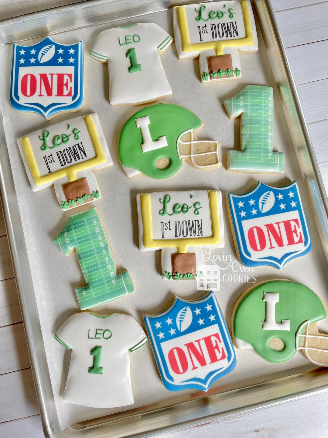 Football Themed Decorated Sugar Cookies Birthday Party 1 - Etsy