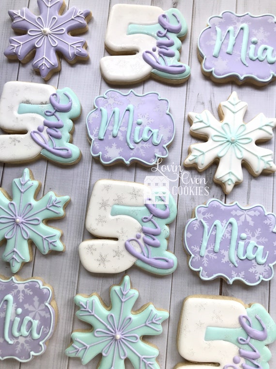 Frozen Theme Decorated Sugar Cookies 1 Dozen Birthday | Etsy