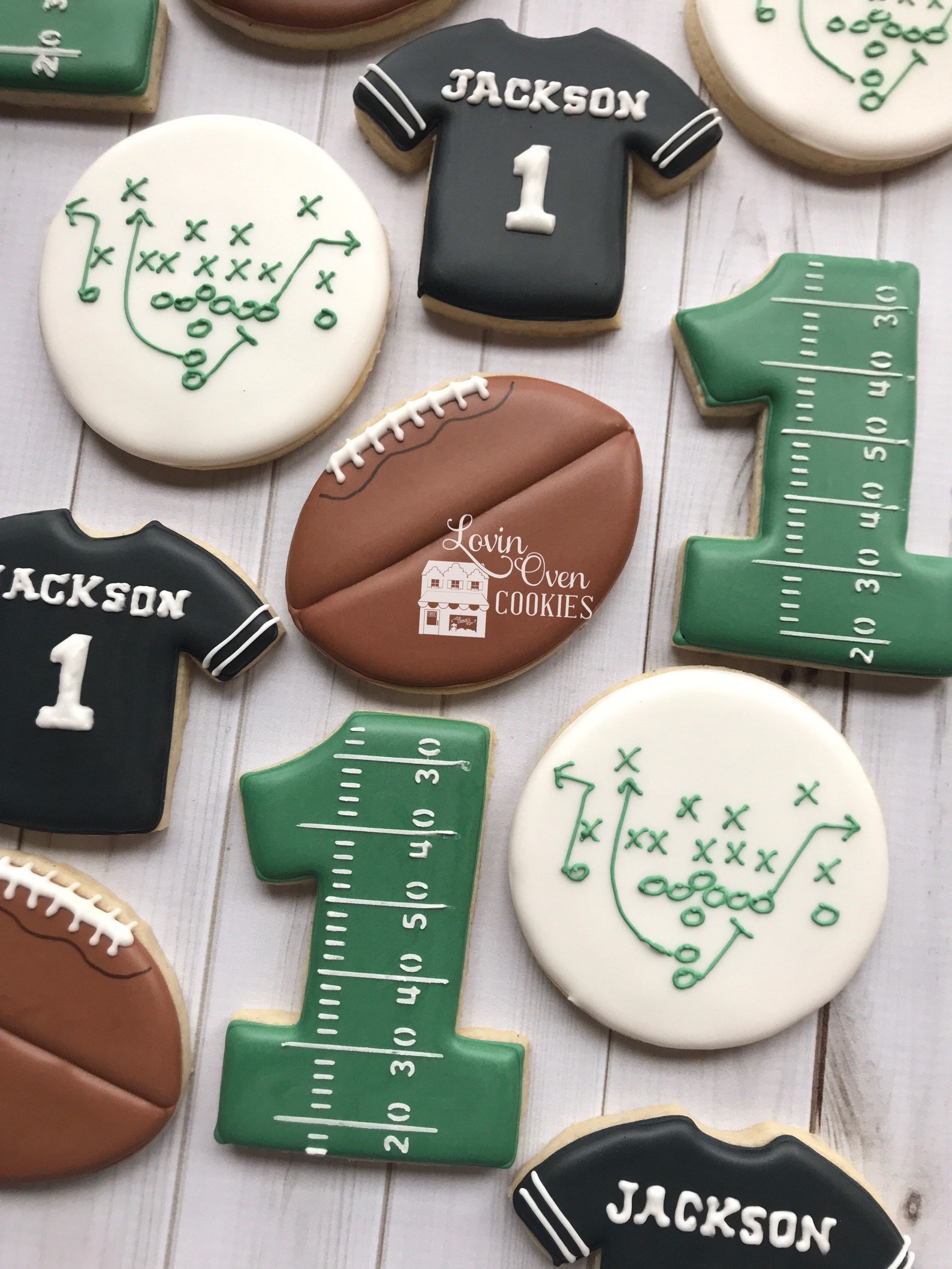 Football Themed Decorated Sugar Cookies Birthday Party 1 - Etsy